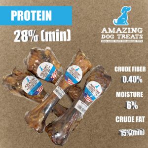 10-11 Inch Meaty Beef Femur Bone (Single Count) - (Made in USA) - Premium American Grade Grass Fed Cattle Bones for Dogs- Beef Femur Shin Bone Dog Chews