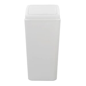 Xowine 4.2 Gallon Plastic Trash Can, Small Garbage Can with Swing Top Lid, White