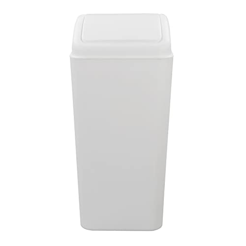 Xowine 4.2 Gallon Plastic Trash Can, Small Garbage Can with Swing Top Lid, White