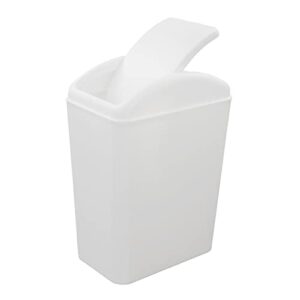 xowine 4.2 gallon plastic trash can, small garbage can with swing top lid, white