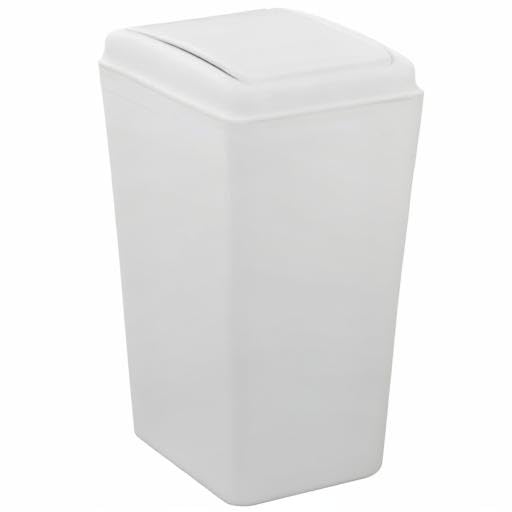 Xowine 4.2 Gallon Plastic Trash Can, Small Garbage Can with Swing Top Lid, White