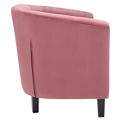 Modway Prospect Channel Tufted Performance Velvet Modern, Loveseat, Dusty Rose