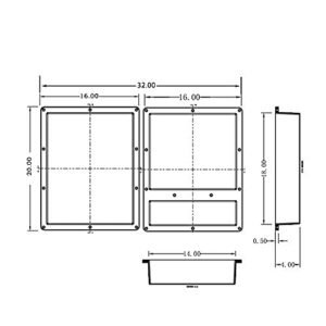 Shower Niche Recessed Shower Shelves, ABS Plastic Bathroom Shower Cube 32×20 inches, with Texture