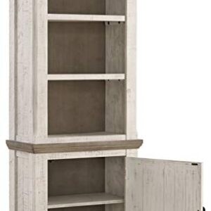 Signature Design by Ashley Havalance Modern Farmhouse Right Pier Cabinet, Shelves for Storage, Weathered Gray & Vintage White