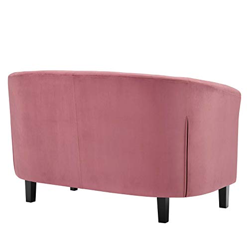 Modway Prospect Channel Tufted Performance Velvet Modern, Loveseat, Dusty Rose