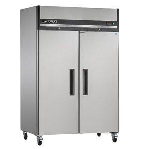 DUURA 54" Commercial Freezer 2 Door Reach-in Stainless Steel Freezer with Top Mounted Condenser for Restaurant, Bar, Shop, 49 Cu.Ft., Silver