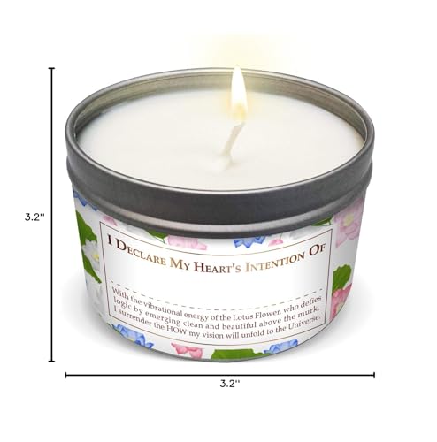 Magnificent 101 Long Lasting Lotus Flower Aromatherapy Candle | 6 Oz - 35 Hour Burn Time | Paraffin Free, All Natural Soy Wax Candle for Desire Surrendering, Manifestation & Purification