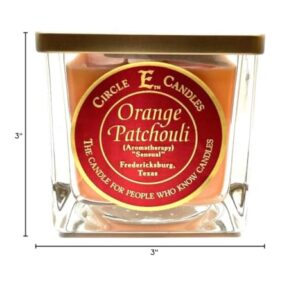 Circle E Candles, Orange Patchouli Scent, Small Size Jar Candle, 8oz, 1 Wick