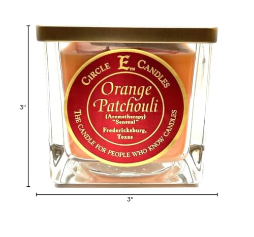 Circle E Candles, Orange Patchouli Scent, Small Size Jar Candle, 8oz, 1 Wick