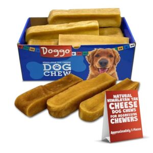 doggo dog chew - premium yak cheese himalayan dog chews - natural yak chews for large and small dogs - yak milk dog chew - long-lasting treats aggressive chewers - x-large, 1 pound (3 pieces)