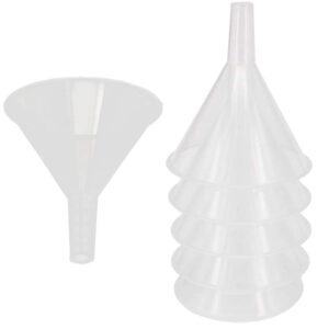 yxq 12pcs plastic filter funnel 60mm dia clear funnels with spout for science lab water bottle filling liquid transfer