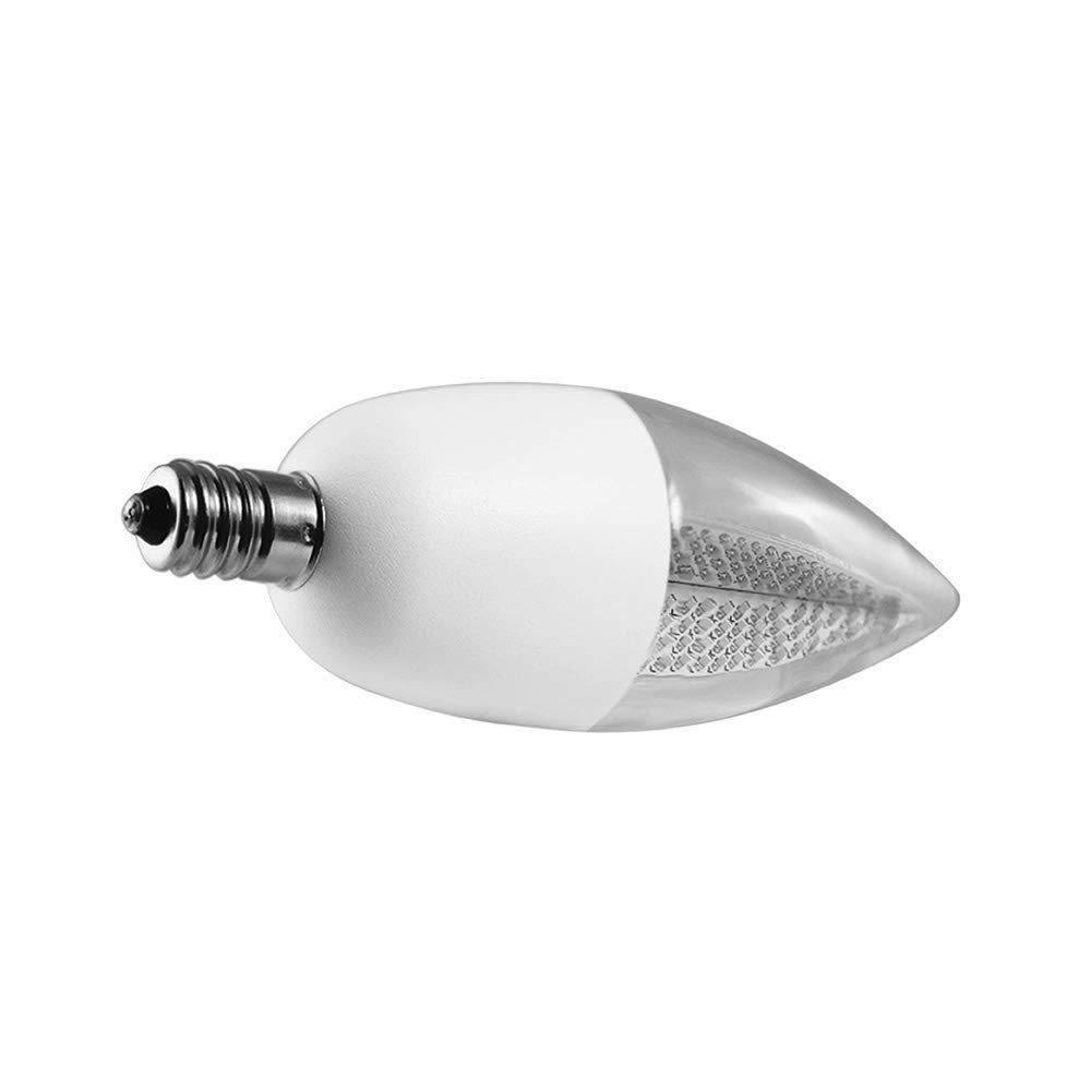 Euri Lighting Flickering Flame Bulb, ECA9.5-2120fc, LED CA9.5 Candelabra, E12, 1W (6W Equal), Warm White 1800K, Non-Dim, 80lm, 120° Angle, White Housing, UL Listed, One Count