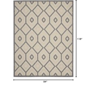 Nourison Palamos Indoor/Outdoor Cream 7'10" x 9'10" Area Rug, Easy-Cleaning, Non Shedding, Bed Room, Living Room, Dining Room, Backyard, Deck, Patio (8x10)