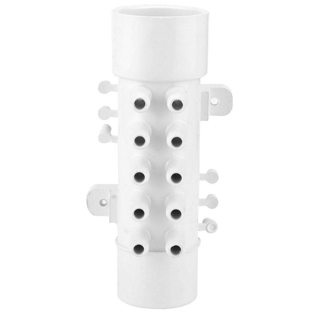 Fdit 1.5in 10mm 10 Port PVC Pool Plumbing Manifold with 6 Plugs Hot Spring Bathtub Swimming Pool Spa Accessories