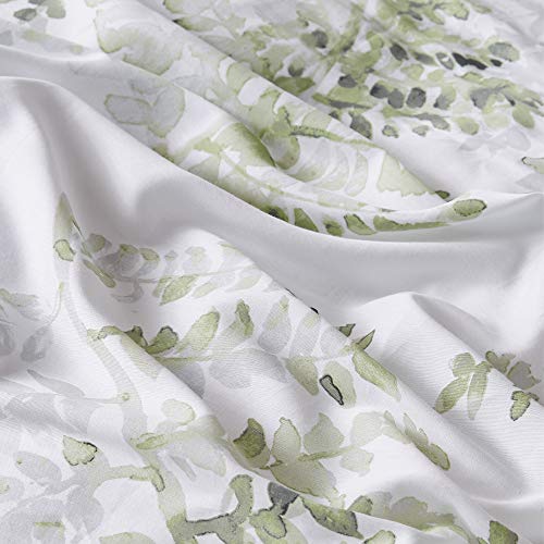 Intelligent Design Reversible 100% Cotton Sateen Duvet-Breathable Comforter Cover,Modern All Season Bedding Set with Sham(Insert Excluded),Judith,Palm Leaf GreenFull/Queen(90"x90")