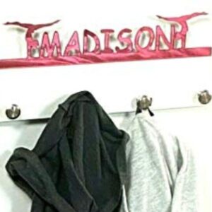 MIRROR MANIA Personalized Coat Hanger Gymnastics Gymnasts Rack Bag Hat Towel Backpack Sweatshirt Jacket Hook Organizer Wall Door Decor, One of A Kind, Custom Made to Order, with Your Name On It!