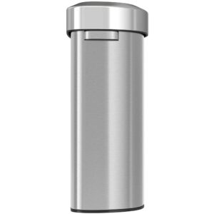 iTouchless Stainless Steel Trash Can and Recycle Bin, Slim and Space-Saving Design for Home, Office, Kitchen, Restaurant, Restroom, Large Capacity, 23 Gallon / 87 Liter, Open Top, Semi Round 23 Gal