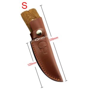 Leather Knife Sheath 5 inch Fixed Blade Pocket Knife Sheath Leather Case with Snap Closure Folding Knife Sheath Holder Belt Loop Case Leather Pouch