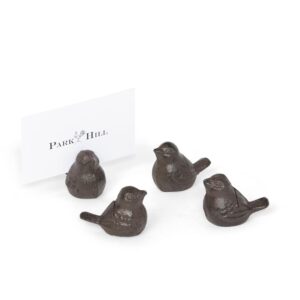 park hill collection eab00640 cast iron place card holder, set of 4, 1-inch height, black (songbird)