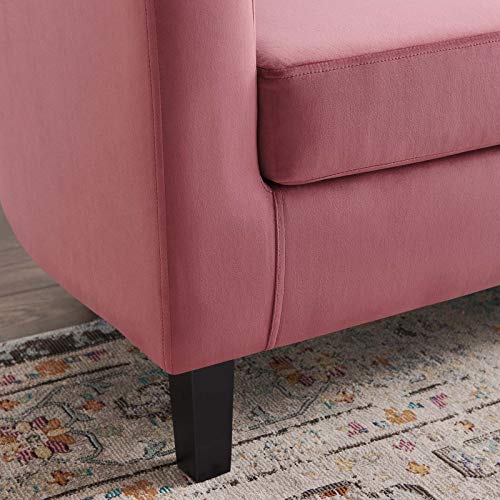 Modway Prospect Channel Tufted Performance Velvet Modern, Loveseat, Dusty Rose