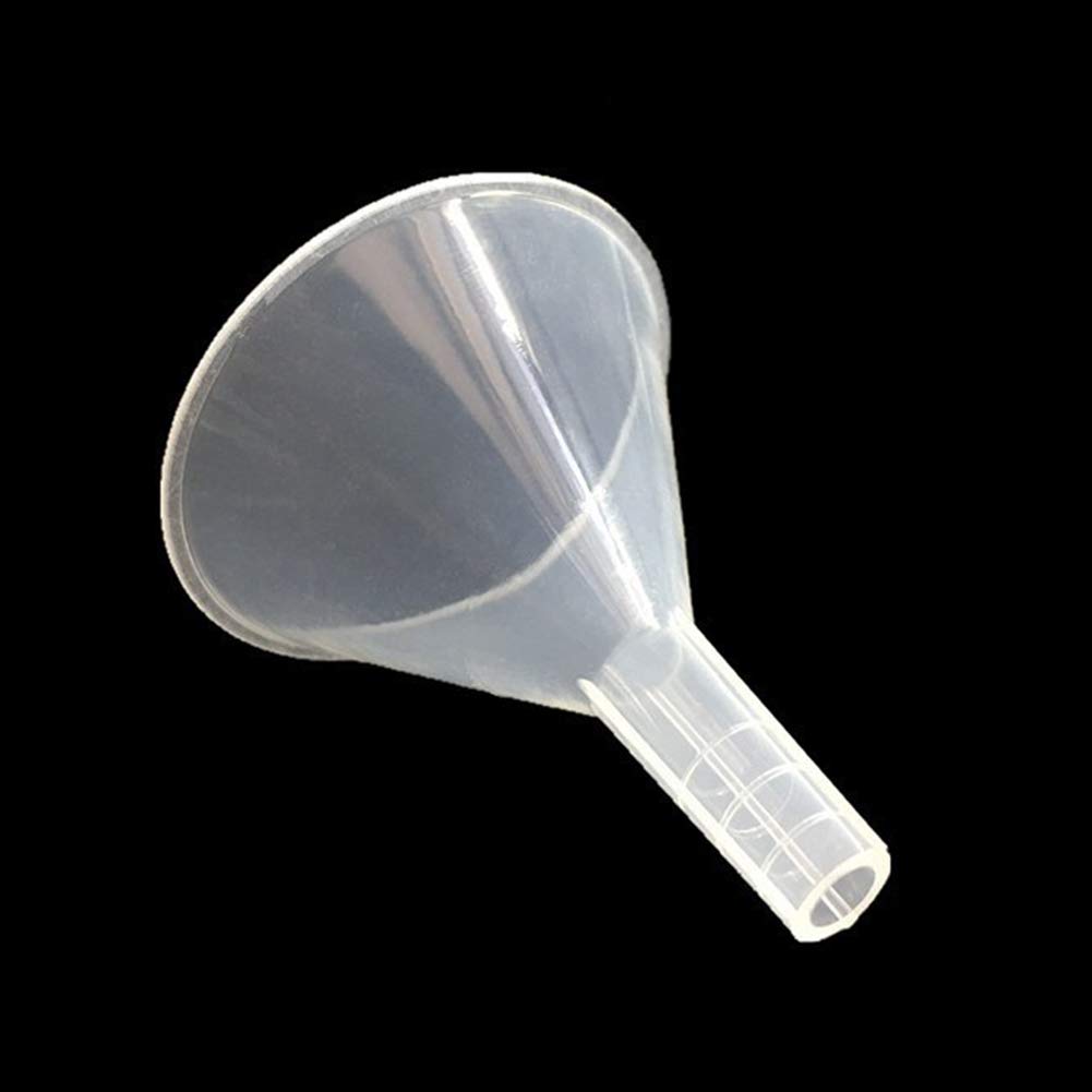 YXQ 12Pcs Plastic Filter Funnel 60mm Dia Clear Funnels with Spout for Science Lab Water Bottle Filling Liquid Transfer