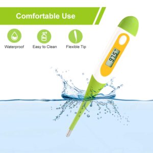 Easy@Home Digital Oral Thermometer for Kid, Baby, and Adult, Oral, Rectal and Underarm Temperature Measurement for Fever with Alarm EMT-021-Green