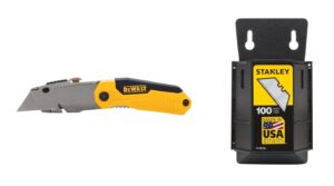 dewalt dwht11921a folding utility knife and heavy duty utility blades with dispenser combo pack