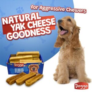 Doggo Dog Chew - Premium Yak Cheese Himalayan Dog Chews - Natural Yak Chews for Large and Small Dogs - Yak Milk Dog Chew - Long-Lasting Treats Aggressive Chewers - X-Large, 1 Pound (3 Pieces)