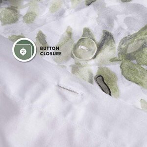 Intelligent Design Reversible 100% Cotton Sateen Duvet-Breathable Comforter Cover,Modern All Season Bedding Set with Sham(Insert Excluded),Judith,Palm Leaf GreenFull/Queen(90"x90")