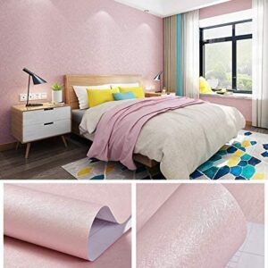 Cohoo Home Silk Pink Peel and Stick Wallpaper Self Adhesive Removable Pink Wallpaper Stick and Peel Pink Wall Paper Pink Contact Paper for Cabinets Bedroom Drawer Liner Wall Sticker 15.7" ×118"