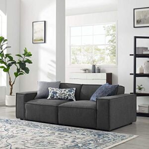 modway eei-4111-cha restore 2-piece sectional sofa, charcoal