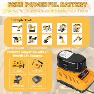 FSKE 2Pack 18V 6.5Ah Lithium-ion Battery Replacement for Dewalt 18V Battery XRP DC9096 DC9098 DW9096 DW9098,Compatible with Dewalt 18v Cordless Tools