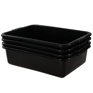 asking 4-pack plastic commercial bus box, 13 l utility bus tub, black