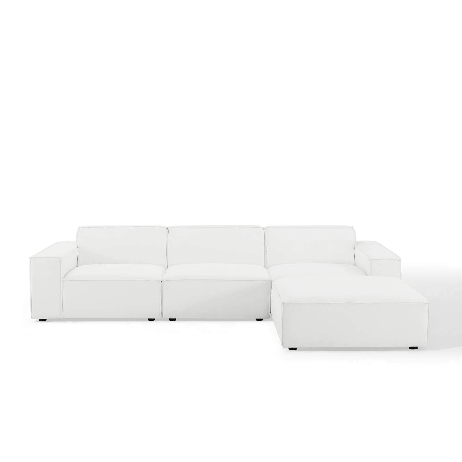 Modway Restore 4-Piece Upholstered Sectional Sofa in White