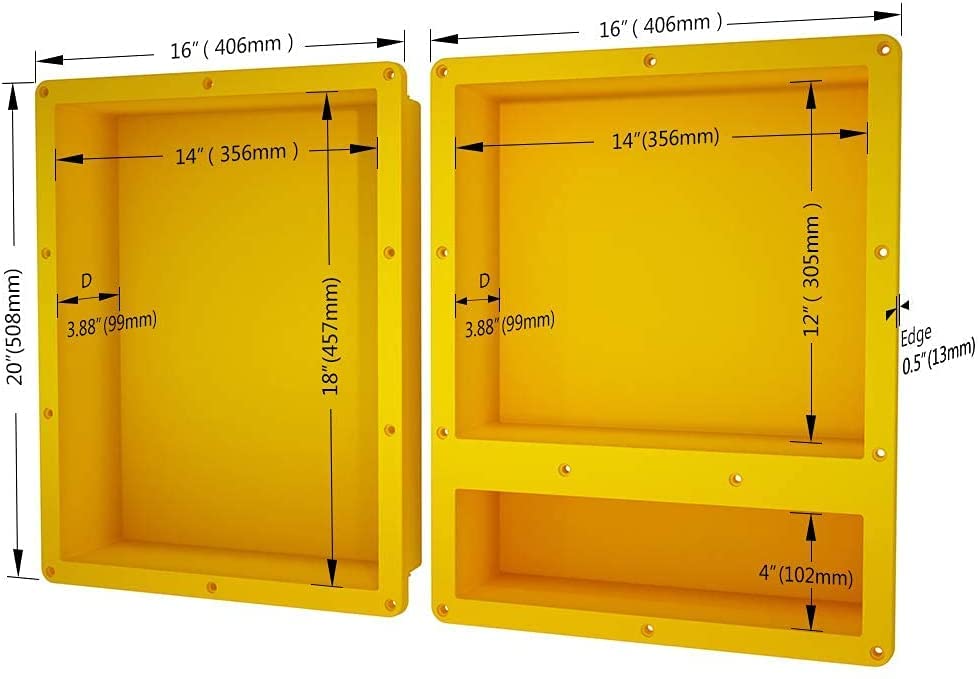 Shower Niche Recessed Shower Shelves, ABS Plastic Bathroom Shower Cube 32×20 inches, with Texture