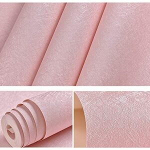 Cohoo Home Silk Pink Peel and Stick Wallpaper Self Adhesive Removable Pink Wallpaper Stick and Peel Pink Wall Paper Pink Contact Paper for Cabinets Bedroom Drawer Liner Wall Sticker 15.7" ×118"