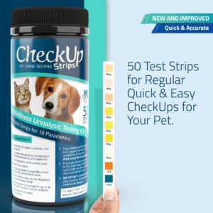 KIT4CAT CheckUp Testing Strips x 50 (10 Parameters Urine Test Strips for Cats & Dogs)