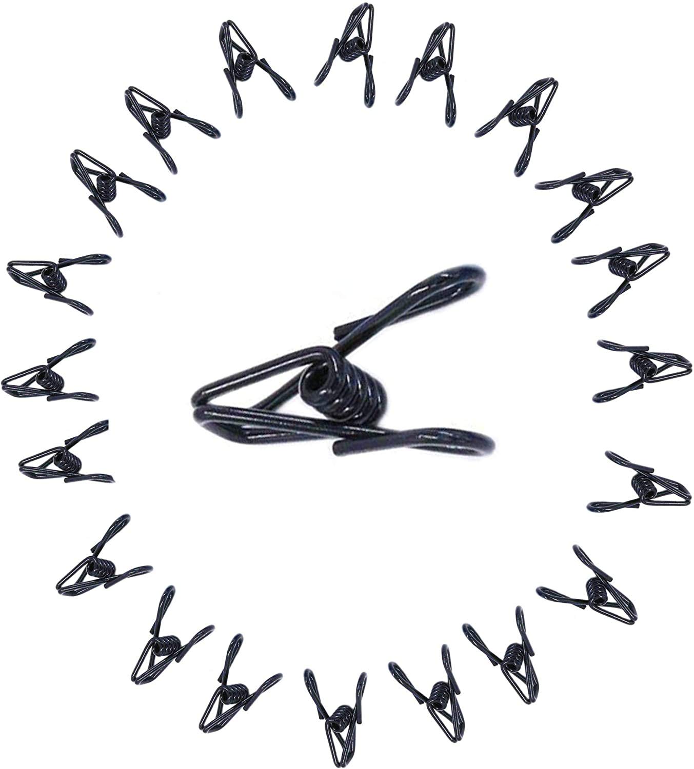 20 Pcs 2 Inch Black Chip Clips, PVC Coating High Elasticity Strength Steel Clothes Pins, Food Clips and Bag Clips