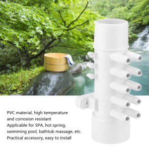 Fdit 1.5in 10mm 10 Port PVC Pool Plumbing Manifold with 6 Plugs Hot Spring Bathtub Swimming Pool Spa Accessories