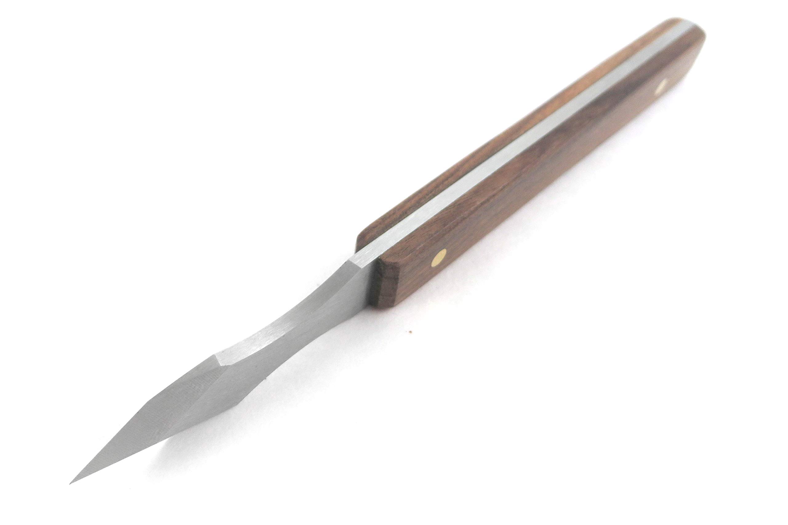 EIQOCCA Mikov V2003011 Dual Bevel Marking Knife with Finger Indents 0.100-Inch-Thick Blade 1/2 Inch Wide 1-7/8 Long with Rosewood Handle Stainless Steel Hardened to HRC 57