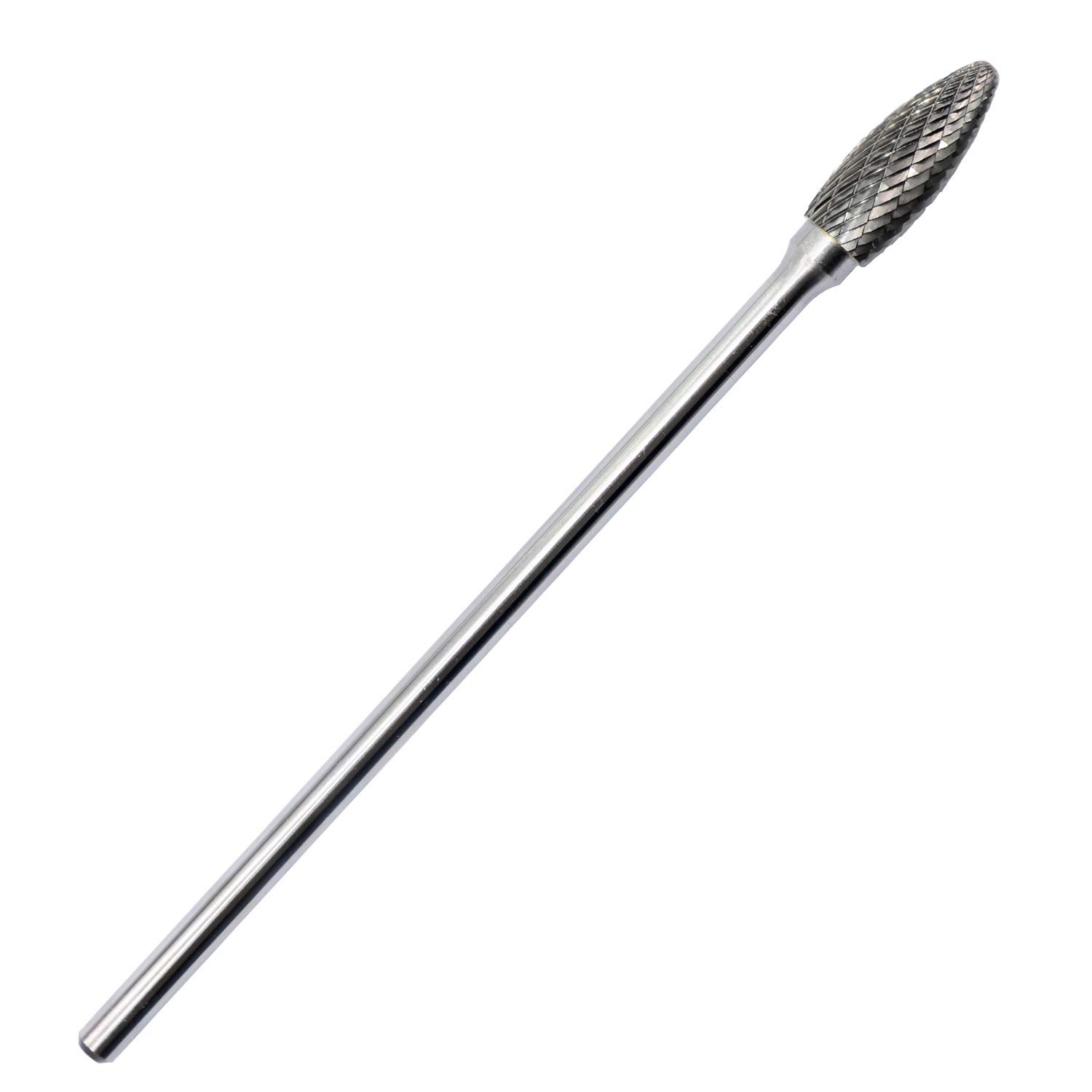 SE-5L6 Tungsten Carbide Burr Lengthened Rotary File Oval Egg Shape Double Cut with 1/4''Shank for Die Grinder Drill Bit