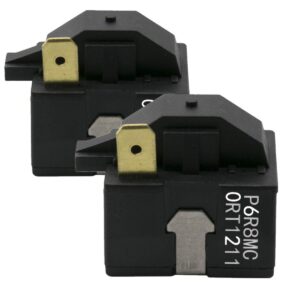 2 pcs ptc refrigerator starter relay p6r8mc ort1211 for lg magic chef refrigerator & dehumidier