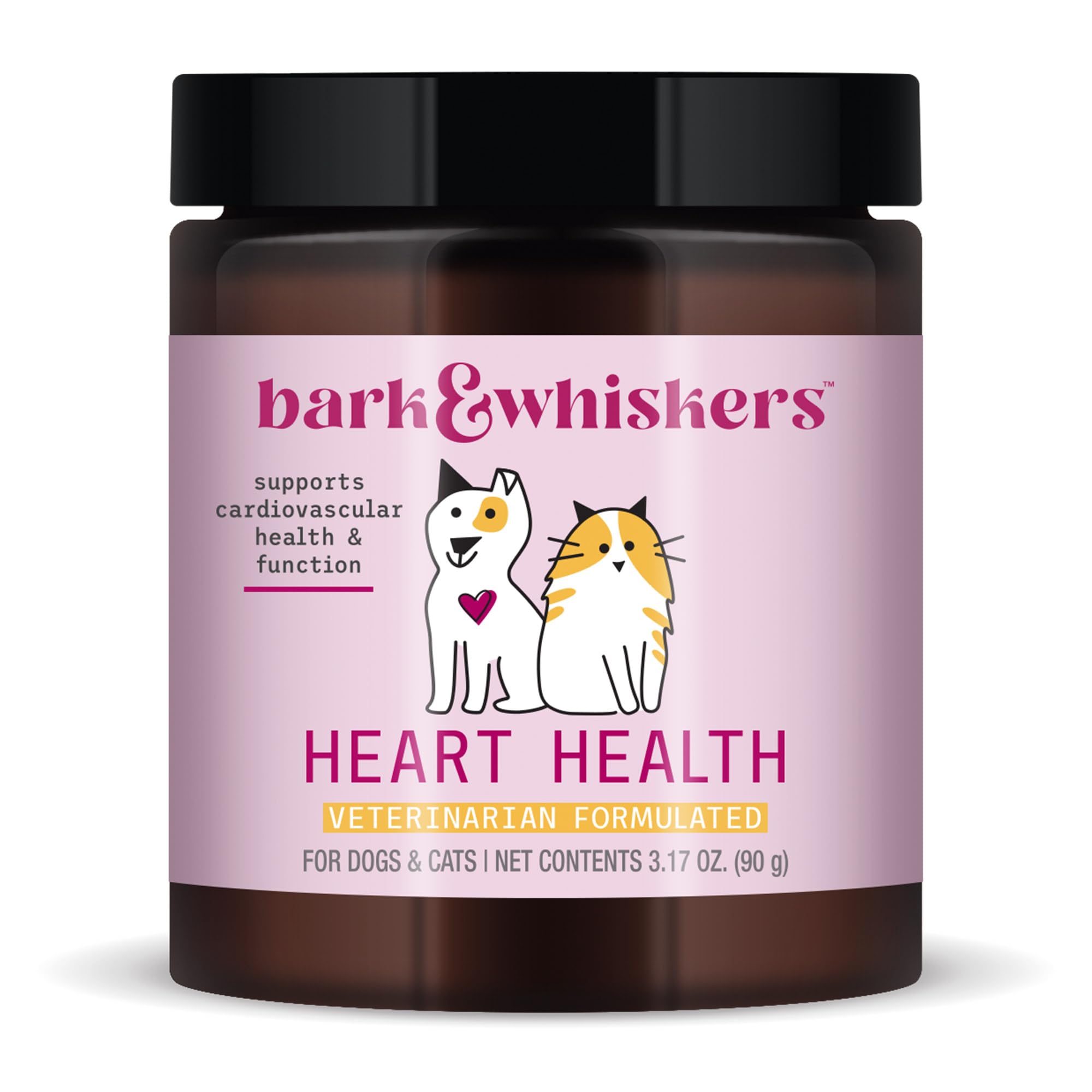 Bark & Whiskers Heart Health for Dogs & Cats, 3.17 oz. (90g), 90 Scoops, Cheddar Cheese Flavor, Supports Cardiovascular Health and Function, Veterinarian Formulated, Non-GMO, Dr. Mercola