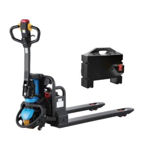 apollolift full electric power lithium pallet jack truck efficiency bundle 3300lb cap.45" x21"-plus extra battery bundle