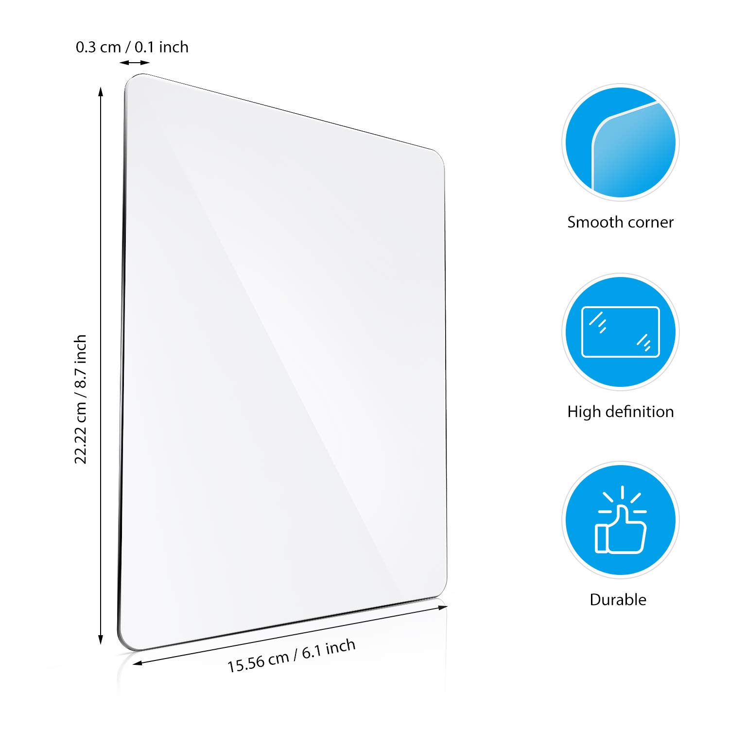 Transparency Acrylic Cutting Pads Die Cutting Plates for Embossing Crafting (4 Pieces, 8.7 x 6.1 Inch)