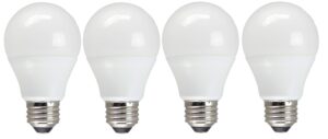 tcp eco$ave led 60 watt equivalent | 4 pack | soft white (3000k) shatter resistent | 730 lumens | 6,000 hour | non-dimmable light bulbs