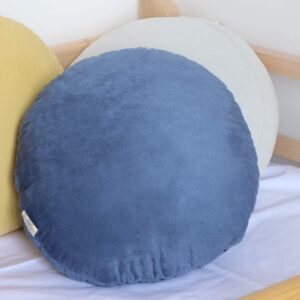 Hodeco Round Throw Pillow 18x18 for Kids 100% Polyester Filling Super Soft Cushion Ultra Fluffy Down-like Touch Decor Round Floor Pillow for Couch Bed Sofa, Navy Blue, 1 Piece