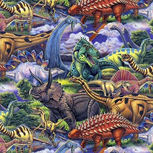 Dinosaurs Cotton Fabric by The Yard