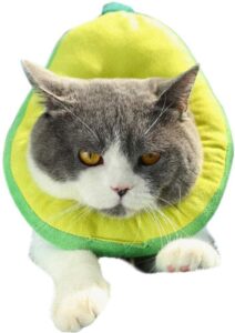 kvv adjustable cat recovery collar, cute toast neck cone after surgery, wound healing protective cone bread surgery recovery elizabethan collars, soft edge for kitten and cats(toast)