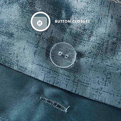 INTELLIGENT DESIGN Reversible 100% Cotton Sateen Duvet - Breathable Comforter Cover, Modern All Season Bedding Set with Sham (Insert Excluded), Belcourt, Paisley Blue Full/Queen(90"x90")